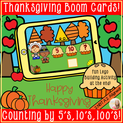 Thanksgiving Math Counting by 5's, 10's, and 100's - Amped Up Learning
