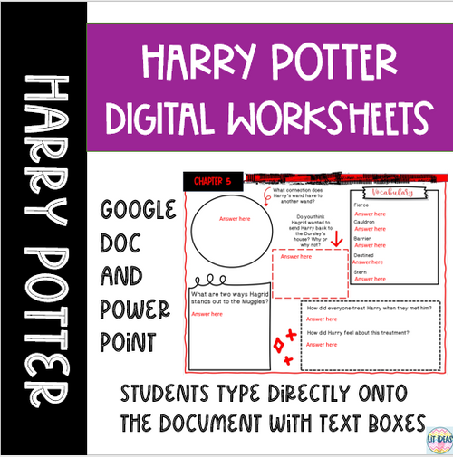 Harry Potter DIGITAL worksheets - Amped Up Learning