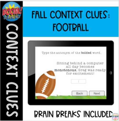 Context Clues: Fall BOOM cards