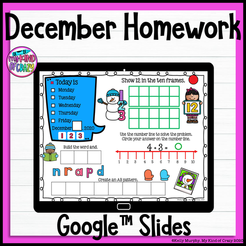 December Homework Remote Readiness Google Slides - Amped Up Learning