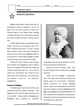 Biography: Elizabeth Cady Stanton