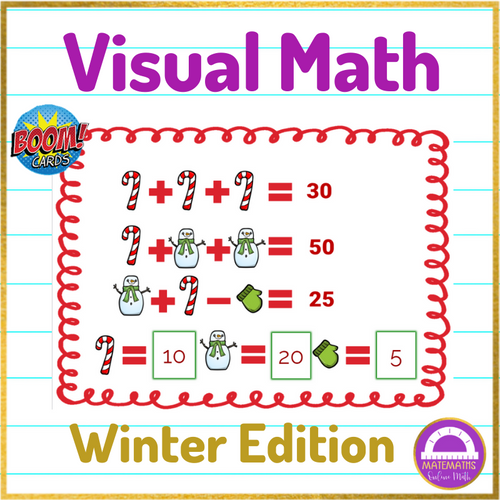 Winter Math Visual Activity BOOM CARDS - Amped Up Learning