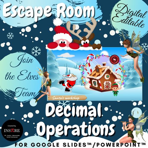 Join the Elves Team Escape Room - Decimal Operations in Google Slides ...