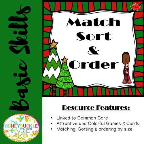 Red & Green Match, Sort and Order Games w/ ASL