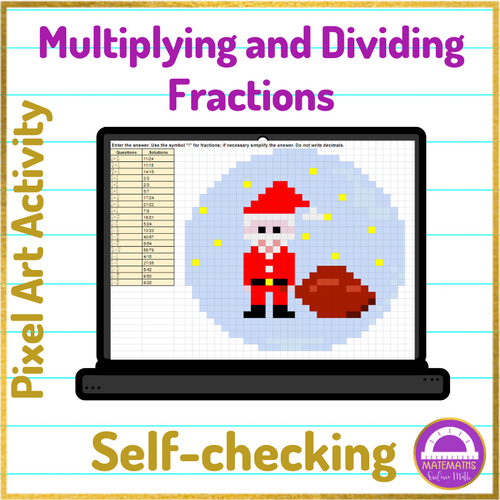 Multiplying and Dividing Fractions Christmas Pixel Art Activity Google ...