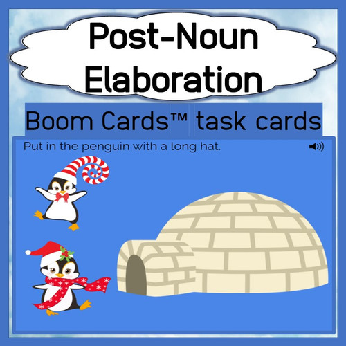 Post-Noun Elaboration: Penguins - Level 1 - Interactive Deck - Boom Cards™