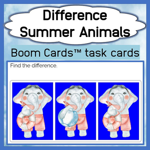 Find the Difference: Summer Animals Boom Cards™ - Amped Up Learning