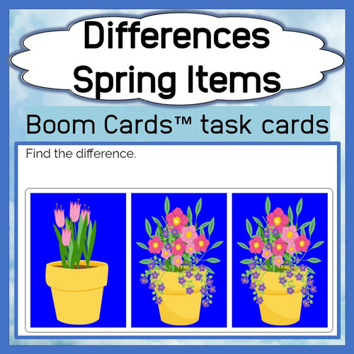 Find the Difference: Spring Items Theme Boom Cards™ - Amped Up Learning