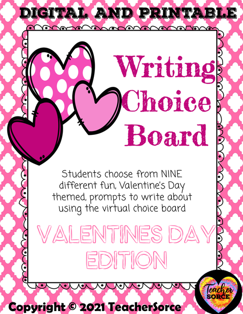 Valentine's Day Writing Choice Board
