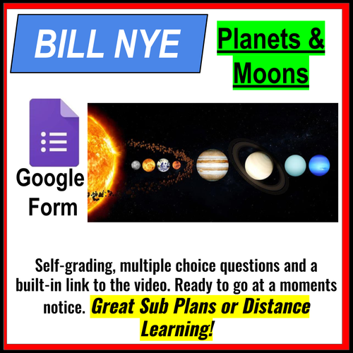 Bill Nye - The Planets and Moons - Great Sub Plans or Distance Learning!