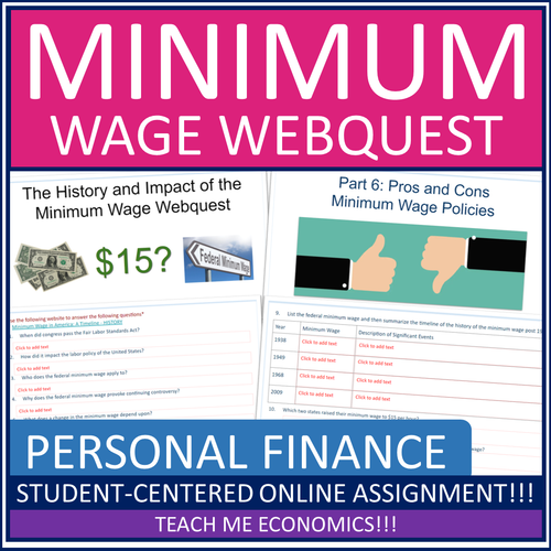 Minimum Wage Webquest, History, Debate and Impact Google Slides Digital ...