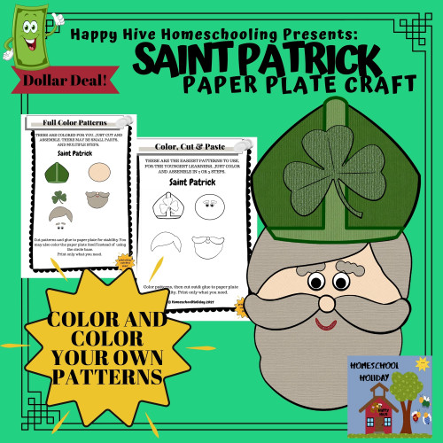 Saint Patrick Paper Plate Craft for St. Patrick's Day or Saint Study