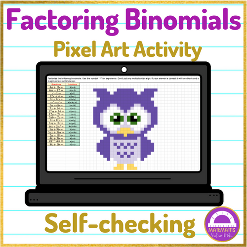 Factoring Binomials Pixel Art Activity