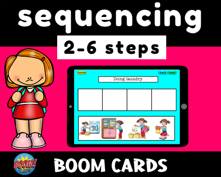 Sequencing Activity Boom Cards 2-6 steps digital resource
