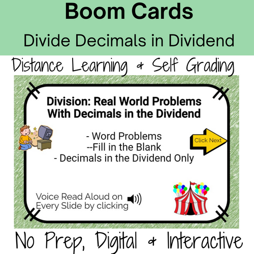 Decimals in Dividend Division Distance Learning Word Problems Digital ...
