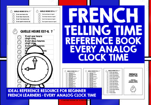 FRENCH TELLING TIME REFERENCE BOOK