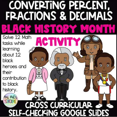 Black History Month Math Activity: Converting Percent, Fractions and ...