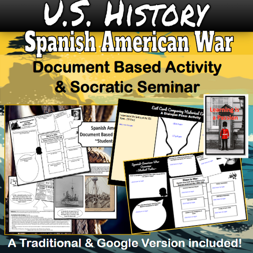 Spanish American War | Socratic Seminar-Document Based | Distance Learning