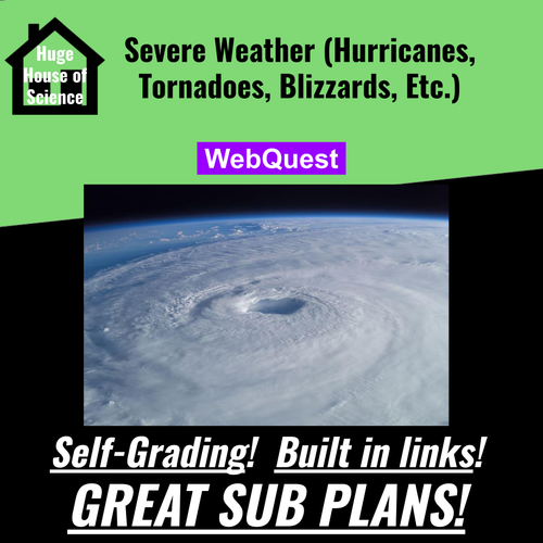 Severe Weather WebQuest (Hurricanes, Tornadoes, Lightning, Etc.) Great ...