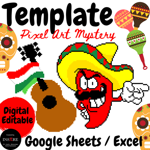 Cinco de Mayo activity Pixel Art Mystery Picture | May DIGITAL Template ...