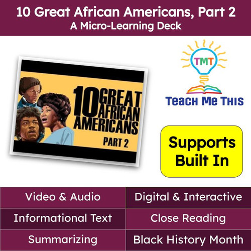 Great African Americans Part 2 Informational Text Reading Passage and ...