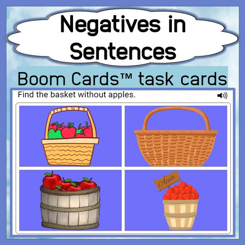 Negatives in Sentences - Autumn Level Two - Boom Cards™ - Amped Up Learning