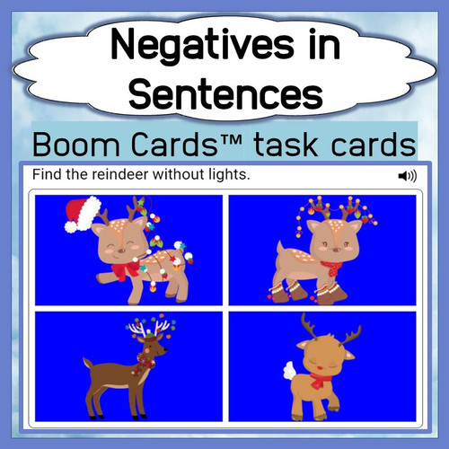 Negatives in Sentences - Winter Level Two - Boom Cards™