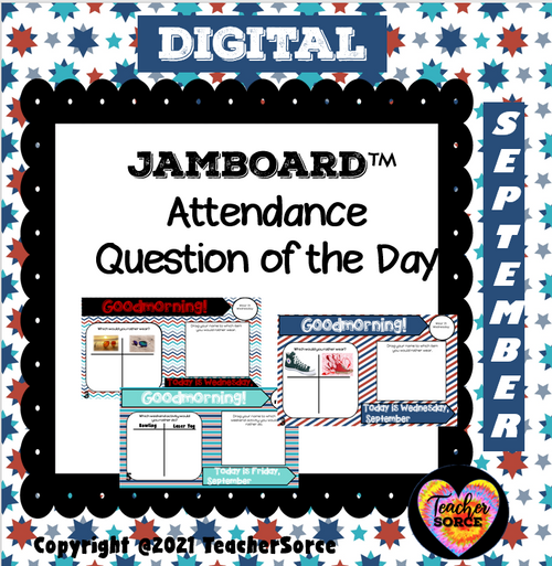 Attendance Tracker Question of the Day Jamboard September