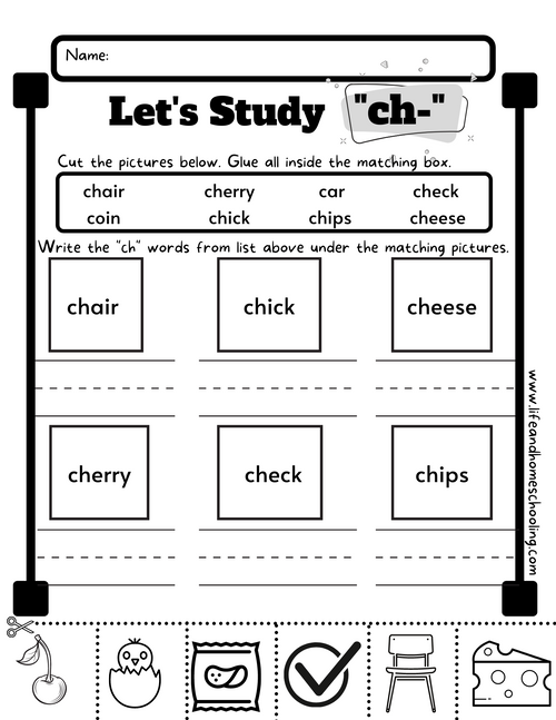 Consonant Digraph Worksheet