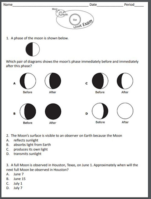 Earth-Moon System Exam - Amped Up Learning