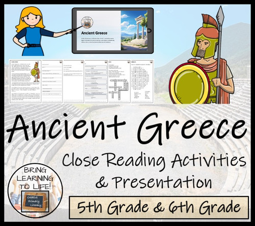 Ancient Greece Close Reading Comprehension Activities | 5th Grade & 6th ...