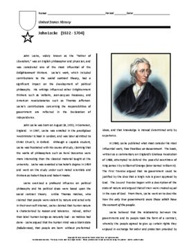 John Locke Worksheet John Locke: The Law Of Nature Requires Maturity