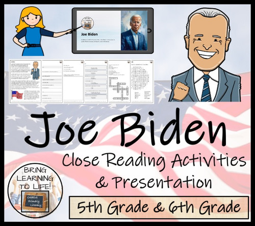 Joe Biden Close Reading Comprehension Activities | 5th Grade & 6th ...