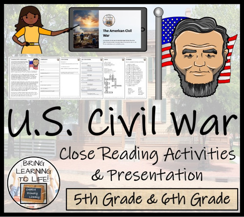 American Civil War Close Reading Comprehension Activities | 5th & 6th ...