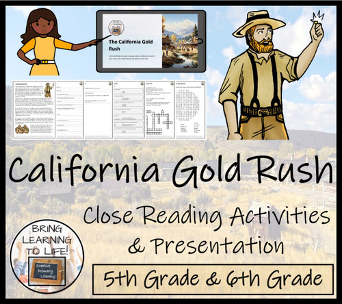 California Gold Rush Close Reading Comprehension Activities | 5th & 6th ...