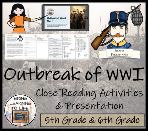 FREE - Outbreak of World War I Close Reading Comprehension Activities ...