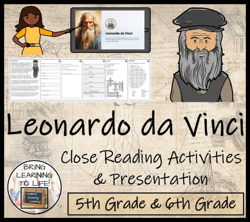 Leonardo da Vinci Close Reading Comprehension Activities