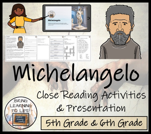 Michelangelo Close Reading Comprehension Activities | 5th Grade & 6th ...