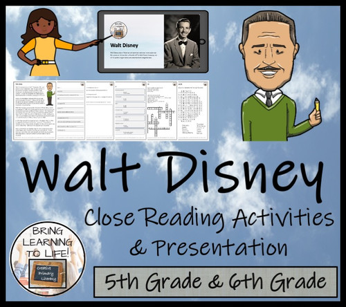 Walt Disney Close Reading Activity | 5th Grade & 6th Grade