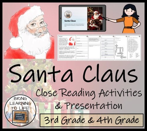 Santa Claus Close Reading Activity | 3rd Grade & 4th Grade