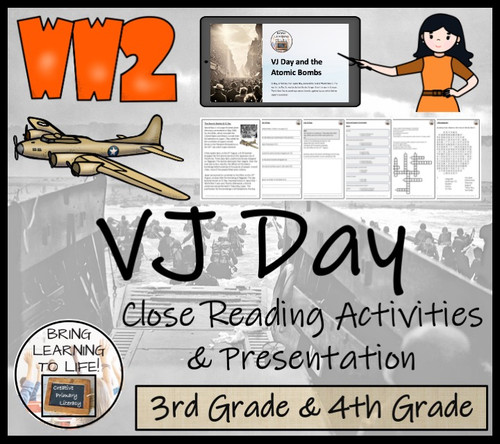 Atomic Bombs & VJ Day Close Reading Activity | 3rd Grade & 4th Grade