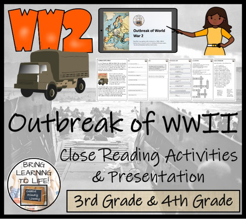 FREE Outbreak of World War 2 Close Reading Activity | 3rd Grade & 4th Grade