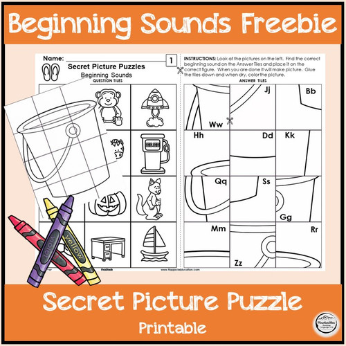 Beginning Sounds Secret Picture Puzzle