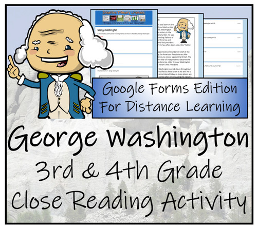George Washington Close Reading Activity Digital & Print | 3rd Grade ...