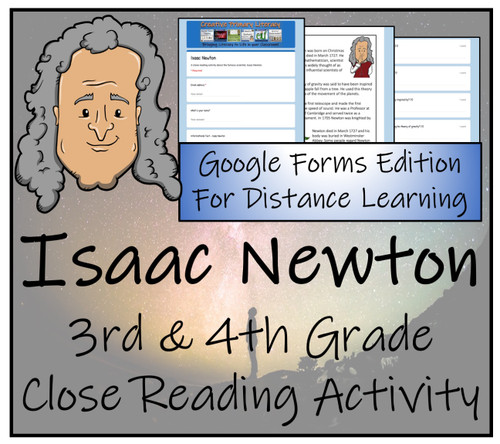 Isaac Newton Close Reading Activity Digital & Print | 3rd Grade & 4th ...
