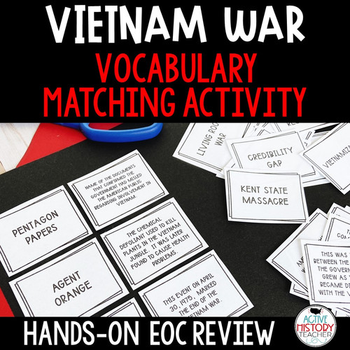 Vietnam Era Activity Vocabulary Matching Hands-On EOC Review