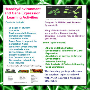 Environment/Heredity and Gene Expression for Middle School Science