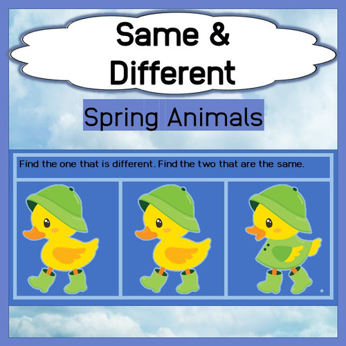 Same & Different - Spring Animals - Matching & Find the Difference