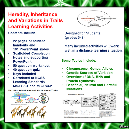 Heredity, Inheritance and Variation in Traits Learning Activities for ...