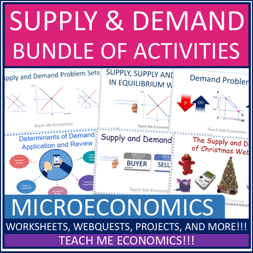 Supply and Demand Super Pack Bundle of Activities for Economics ...